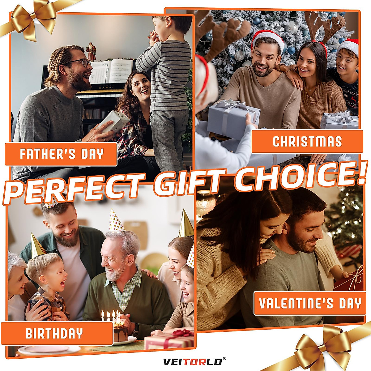 VEITORLD Contour Gauge Profile Tool, Shape Duplicator with Lock, Gifts for Men Dad Husband Him Grandpa Valentines Day Birthday, Stocking Stuffers for Men, Flooring Tools for Woodworking, Construction