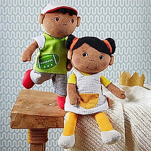 HABA Snug Up Soft Doll Jada 11.5" with Black Hair - Machine Washable