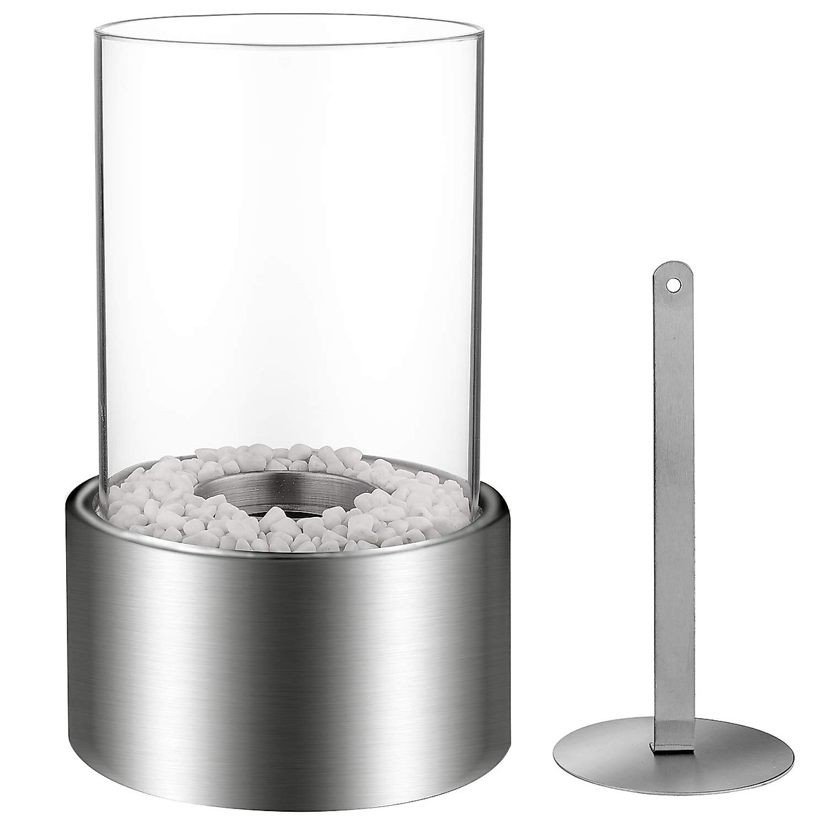 Regal Flame Eden Ventless Tabletop Portable Bio Ethanol Fireplace in Stainless Steel