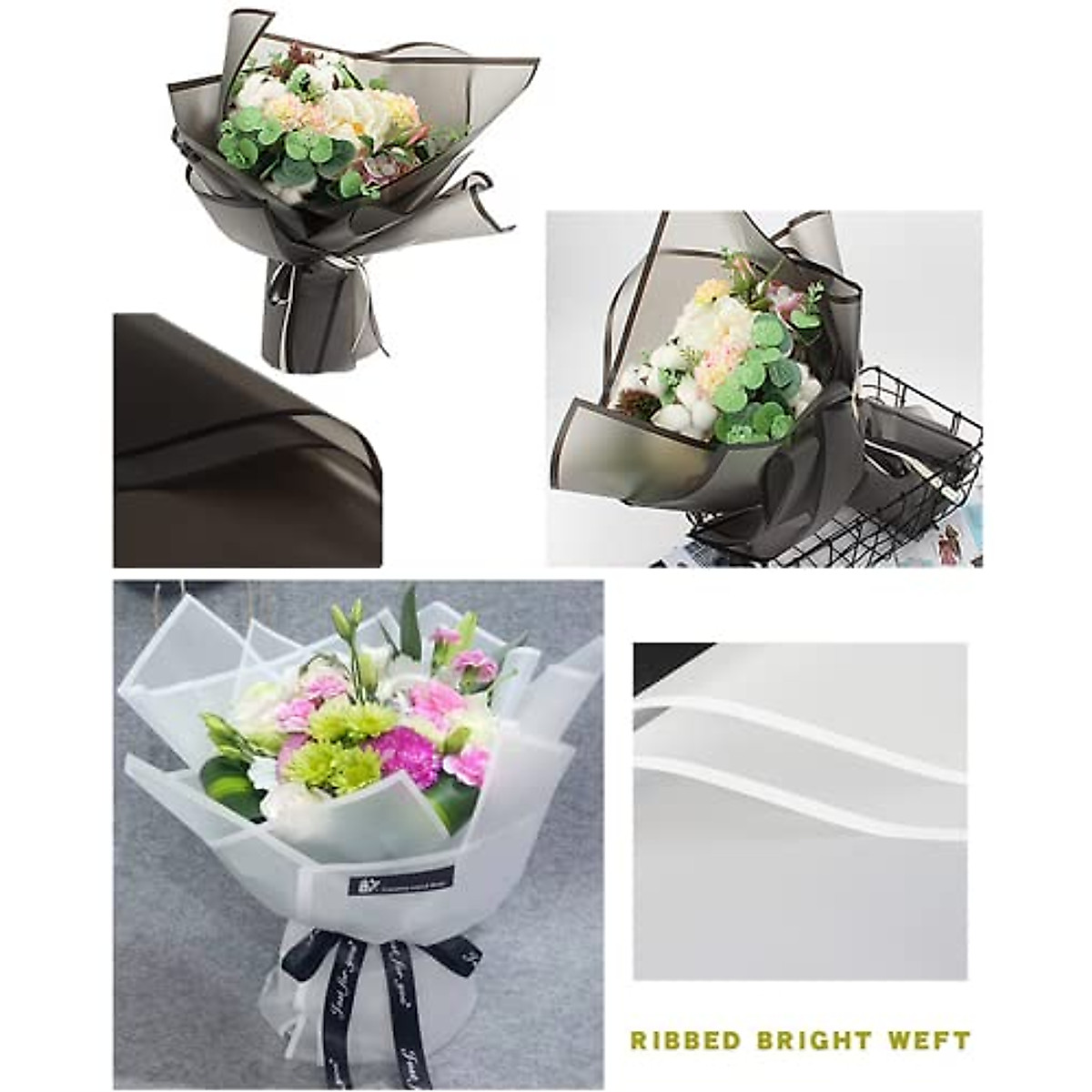 NatureMan 21Sheets /7 Colors edging TranslucentFlower Wrapping Paper,Florist Bouquet Supplies,DIY Crafts,Gift Packaging or Gift Box Packaging Paper, WaterproofFloral Wrapping Paper 22.8x22.8Inch