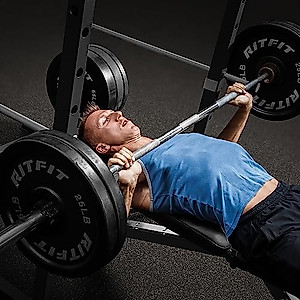 RitFit PPC01 Power Cage, 1000LB Capacity Power Rack Full Home Gym for Weightlifting, Come with J-Cups, Plate Holders and Other Attachments (Basic Version)-Black