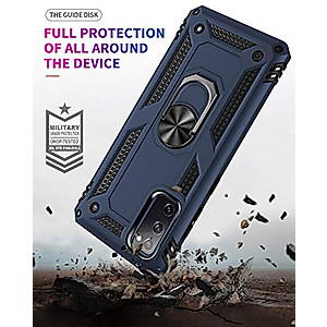 SKTGSLAMY Samsung Galaxy S20 FE Case,Galaxy S20 FE 5G Case,with Screen Protector,[Military Grade] 16ft. Drop Tested Cover with Magnetic Kickstand Car Mount Protective Case for Samsung S20 FE, Blue