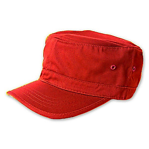 MM Collections Unisex Adjustable GI Cap, Red