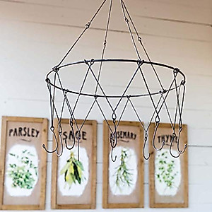 Park Hill Collection EAC80284 Hanging Metal Herb Drying Rack, 32-inch Height, Black
