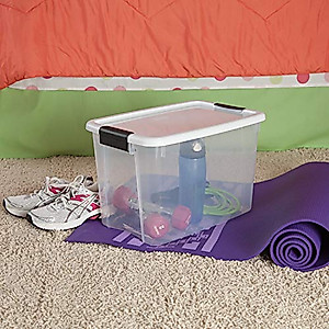 Sterilite 19909804 116 Quart/110 Liter Ultra Latch Box, Clear with a White Lid and Black Latches, 4-Pack & 19859806, 30 Quart/28 Liter Ultra Latch Box, Clear with a White Lid and Black Latches, 6-Pack