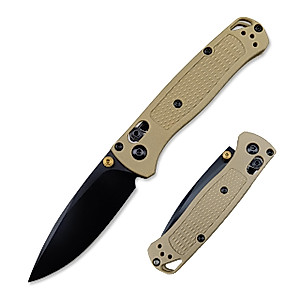 6.5in Mini Folding Knife - Axis Lock Pocket Knife with 7Cr17Mov Steel Black Blade and Glass Reinforced Nylon Handle, Thumb Stud，Belt Clip, for EDC Camping Hunting
