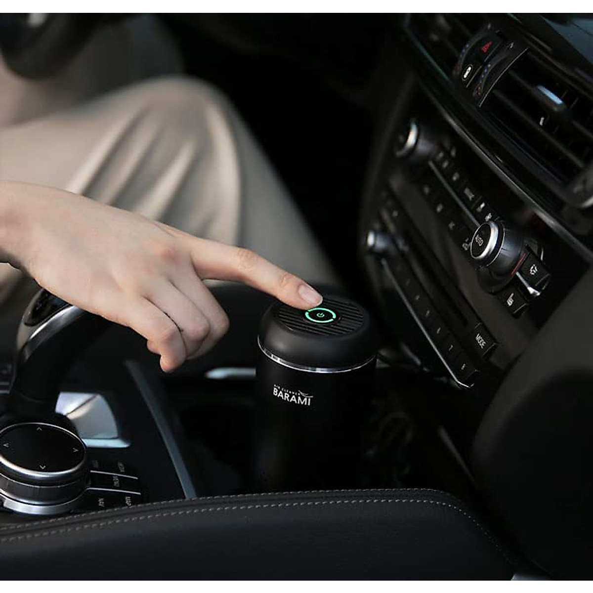 BARAMI-5_Silver | Car Air Purifier | Portable Air Purifier| photocatalytic Air Purifier | Air Purifiers for Home,Bedroom,desktop | Pet Odor Eliminator | Removes PM2.5 Dust,Smoke,Car Odor