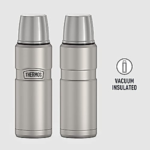 THERMOS Stainless King Vacuum-Insulated Compact Bottle, 16 Ounce, Matte Steel