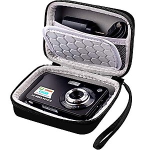 Carrying & Protective Case for Digital Camera, AbergBest 21 Mega Pixels 2.7" LCD Rechargeable HD/ Kodak Pixpro/ Canon PowerShot ELPH 180/190 / Sony DSCW800 / DSCW830 Cameras for Travel - Black