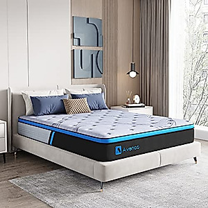 Avenco Hybrid Mattress California King,12 Inch Cal King Mattress in a Box, Medium Firm Innerspring Bed Mattress California King with Individual Pocket Springs & Comfort Foam for Pressure Relief