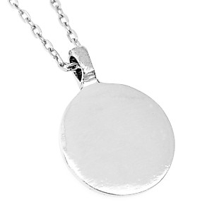 Trilogy Jewelry Pewter Circle Ohm Om Yoga Buddha Namaste High Polish Pendant on 3mm Cable Link Chain