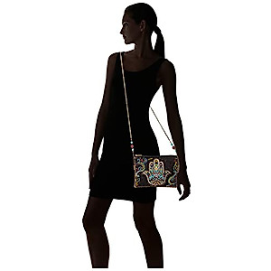 Mary Frances womens Mary Frances in Good Hands Crossbody Hamsa Handbag Bag, Multi, One Size US