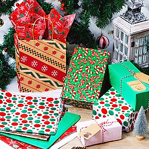 JOYIN 150 Sheets Tissue Paper Assortement Classic Christmas Design, present Wrap Paper, Accessory for Gift Boxes, Gift Wrapping Bags and Wine Bottles