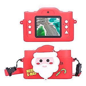 Camera Cartoon Santa Claus Video Dual Camera USB Rechargeable Music Camera for Children and Toddlers Boys and Girls