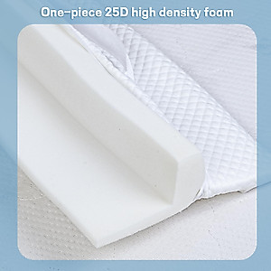 Siumir Twin to King Bed Converter Kit with Strap, 12'' Extra Wide Bed Bridge, Detachable and Machine-Washable Cover/Multiple Fixings/One-Piece Foam, Bed Connector for Stayover, Family Room