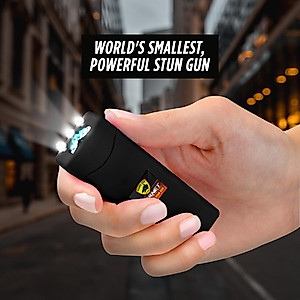 Guard Dog Hornet Micro Stun Gun Keychain - with LED Flashlight, Safety Switch, and Powerful Shock, Heavy Duty Keychain Stun Gun with Bright Flashlight, Built-in Charger, Women Self Defense - Black