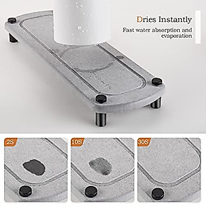 Zrfmib Sink Caddy, Instant Dry Sink Organizer, Natural Diatomite Material, Stainless Steel Feet with Rubber Bottom, Modern Home Design, Suitable for Bathroom and Kitchen, Gray
