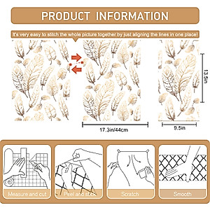 Qianglive White Peel and Stick Wallpaper 17.3"x80" Feather Wallpaper Neutral Textured Contact Paper Modern Removable Vinyl Wall Paper Waterproof Shelf Paper for Bedroom Living Room