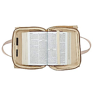 Creative Brands G1338 Faithworks - Farmers Market Jute & Canvas Tote-Style Bible Cover, 11 x 8-Inch, Amazing Grace
