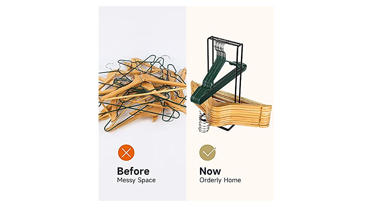 Hanger Organizer Holds 110 Wire Hangers | Maximize Closet Space