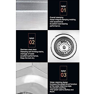 Commercial Restaurant Sink, Free Standing 201 Stainless Steel Commercial Sink with Faucet Utility Sink Outdoor Sink Single Bowl Laundry Utility Room Sinks for Indoor Bathroom Restaurant