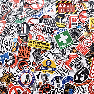 HiroKun 100Pcs Funny Hard Hat Stickers Hilarious Stickers for Construction Worker Welder Carpenter Plumber Foreman