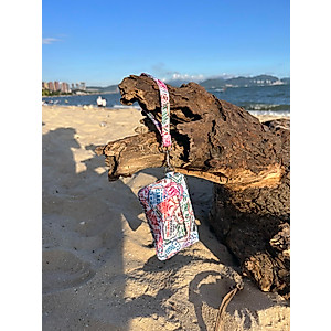 DQL Cute travel wallet, small, light and compact Visa print id holder wallet id wallet keychain id card wallet, zip id case with lanyard, Small Zipper Wallets for Women