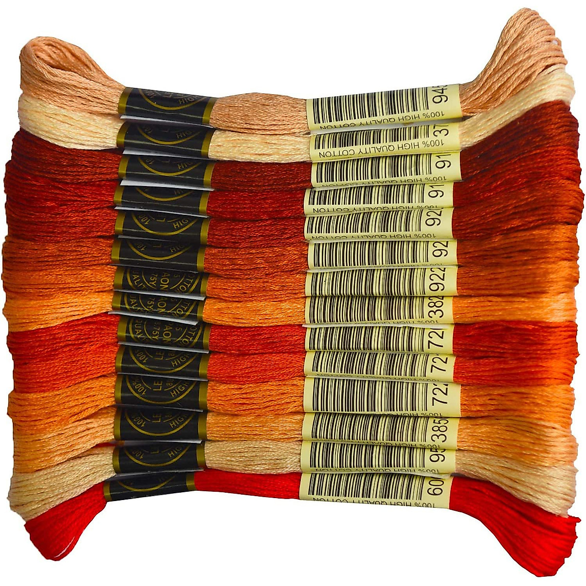 Orange-red Gradient Color Embroidery Floss - Cross Stitch Threads - Friendship Bracelets Floss - Crafts Floss - 14 Skeins Per Pack Embroidery Floss