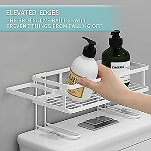 Apsan Over The Toilet Shelf, Bathroom Organizer Multifunctional Toilet Rack,No Drilling Space Saver with Wall Mounting Design (White)