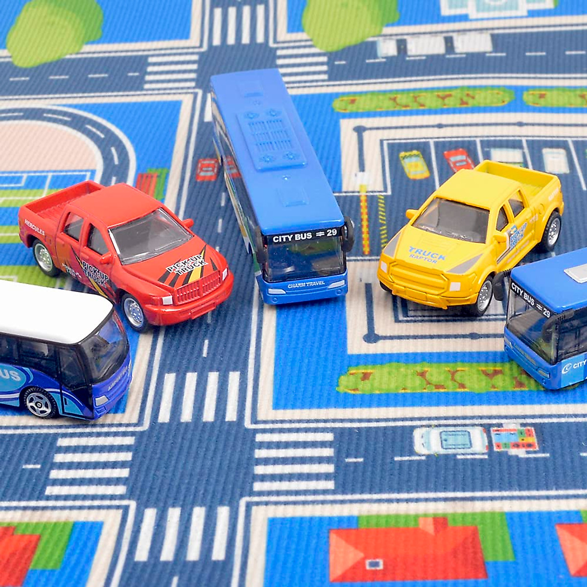 Ailejia Die Cast Metal Toy Cars Set of 5, New York City Bus and Vehicle for Boys Girls Birthday Gift