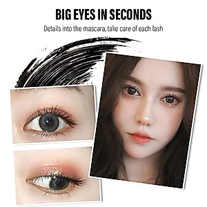 Waterproof Mascara for Fine Short Eyelash, Washable Voluminous Eyelash Mascara Intense Lengthening Mascara for Women, Black (0.1 fl. Oz)