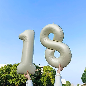 40 Inch Number Balloon Foil Balloon Number 100 Jumbo Giant Balloon Number 100 Balloon for 100th Birthday Party Decoration Wedding Anniversary Graduation Celebration, Cream White 100 Number Balloon