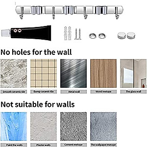 HXcomet Broom Mop Holder, Stainless Steel Wall Mounted Storage Organizer Cleaning Tool for Kitchen, Garage, Garden, Bathroom Organization Storage (3 Racks 4 Hooks)