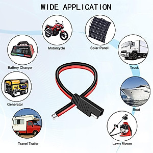 Crynod 8 PCS 14AWG Quick Connector, Waterproof Durable PVC Vehicle Wire SAE Connector Replacement, Universal Bendable 2 Pin Automotive Accessories for Motorcycle Truck Car SUV (Red)