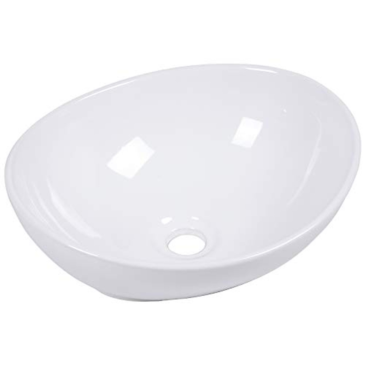 Oval Vessel Sink - Mocoloo 16” x 13“ Bathroom Sink Countertop Oval Shape Small Bathroom Sink White Porcelain Ceramic vanity Bowl, Above Counter Modern Art Bsin.