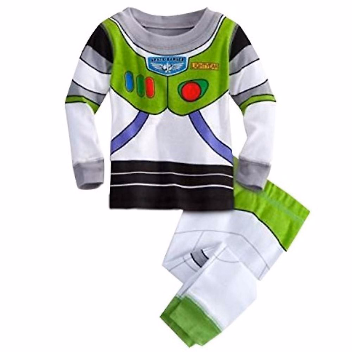 Disney Boys Buzz Lightyear Costume PJ PALS Pajamas Size 8 Multi