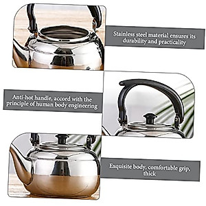 GRIRIW Stainless Steel Teapot Travel Kettle Water Boiling Container Teapot Spout Filter Hiking Stove Water Heating Kettle Espresso Machine Travel Water Kettle Coffe Filters Silver