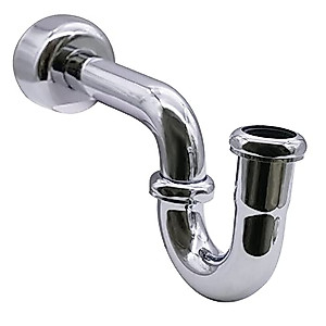 Westbrass D1838QRL-26 Freestanding Pedestal Sink Faucet Supply Line Risers with P-Trap, Flanges and 1/4-Turn Lever Handles, Polished Chrome