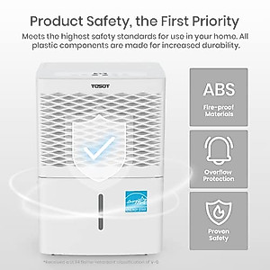 TOSOT 20 Pint 1,500 Sq Ft Dehumidifier Energy Star - for Home, Basement, Bedroom or Bathroom - Super Quiet (Previous 30 Pint)