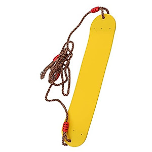BORDSTRACT Kids Swing, Swing Seat for Toddler Outdoor with 2.08yd Rope, Swing Set Accessories Replacement with Yellow Seat and Snap Hooks for Outdoor Play Playground Swing, Trees, Swing Set