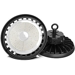 LEDMyplace UFO LED High Bay Light 200W/220W/240W Wattage Adjustable 37200LM, 5700K, 0-10V Dimmable, 120-277V, UL DLC Listed IP65 Rated Commercial Led Shop Lights for Warehouse, Factory, Garage, Gym