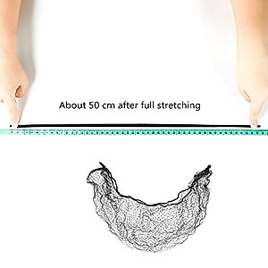 Hair Net 100Pcs 20Inch Packed Individually High Elastic Nylon Edge Invisible Hair Nets for Women Buns Food Service Dancer Cooking Wigs(Black)
