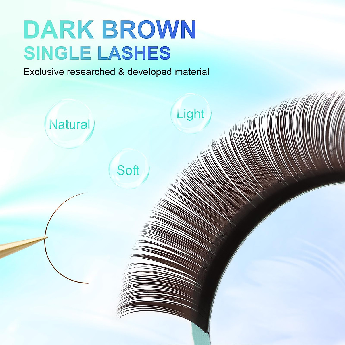 NAGARAKU Eyelash Extensions Dark Brown Color 0.07mm C curl 7-15mm Mix Tray Individual Lashes Classic Faux Mink Volume 20 rows Soft Light