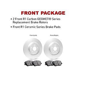 R1 Concepts Front Rear Brakes and Rotors Kit |Front Rear Brake Pads| Brake Rotors and Pads| Ceramic Brake Pads and Rotors|fits 2013-2022 INFINITI JX35, QX60; Nissan Murano, Pathfinder