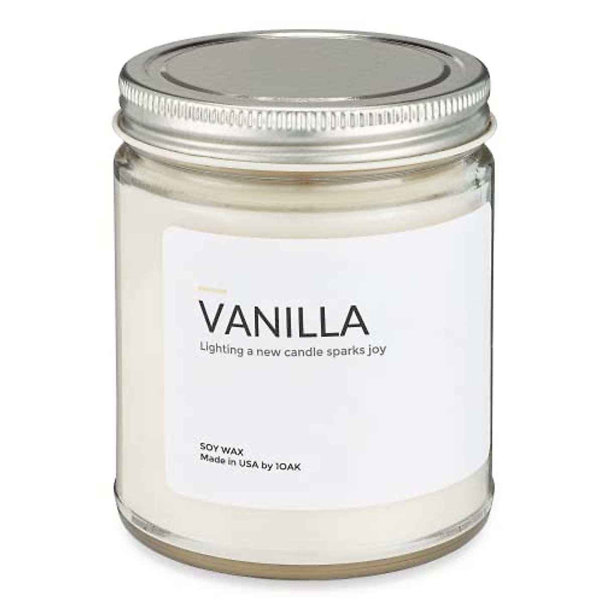 1OAK Soy Wax Scented Candles (Vanilla) - Soy Candles for Home Scented - Long Burning Candles Premium - Hand-Poured (9oz.)