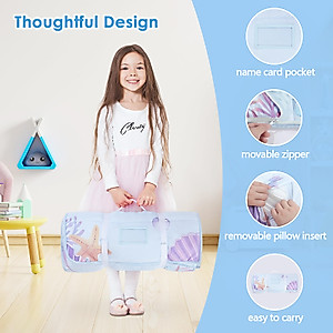 Kids Nap Mat Portable Slumber Bags with Removable Pillow and Blanket for Girls Boys, Lightweight Extra Large Sleeping Bag for Preschool Camping Daycare