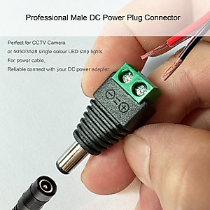 DAYKIT 10 Pairs 12V Male+Female 2.1x5.5MM DC Power Jack Plug Adapter Barrel Connector for CCTV Security Camera Led Strip