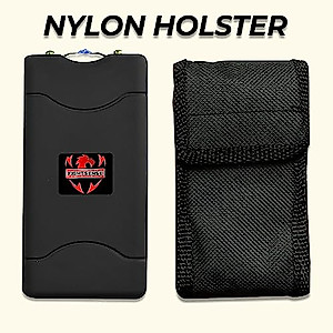 Wholesale Lot (12 Pc) Super Heavy Duty Stun Gun for Self Defense with Bright Led Flashlight, Rechargeable Battery, Nylon Holsters with Belt Loop for Easy Cary (Multi)