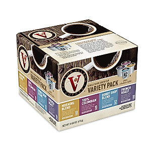 Victor Allen's Coffee Variety Pack with Decaf Options, 96 Count Single Serve Coffee Pods for Keurig Brewers