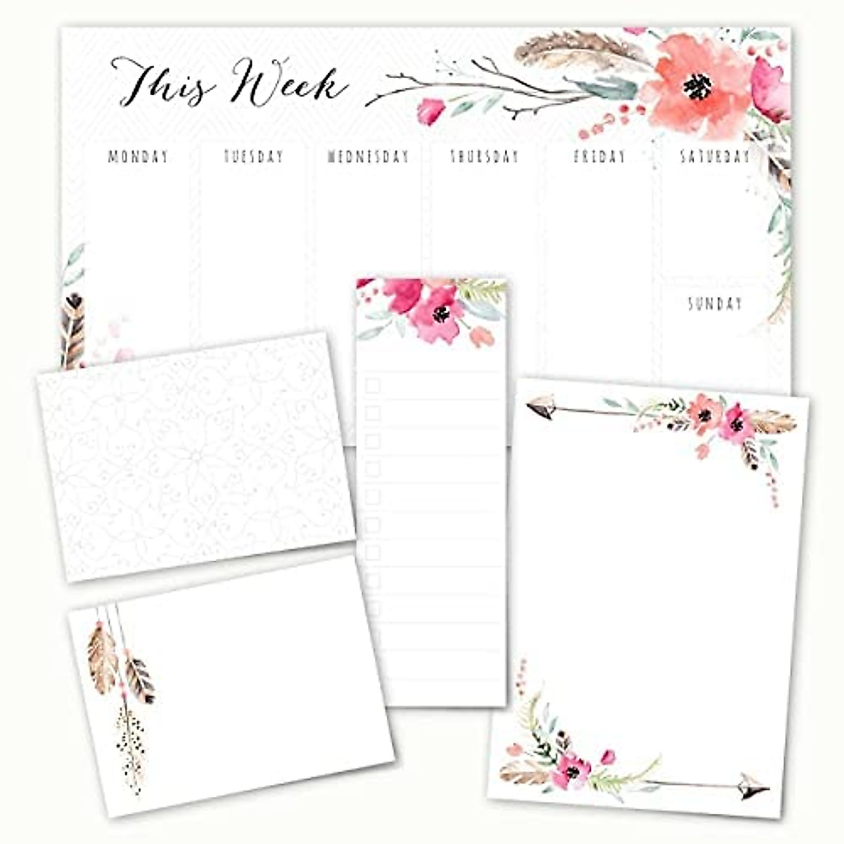 Boho Spirit Adhesive Sticky Note Pack - 5 Pads - 50 Sheets/pad